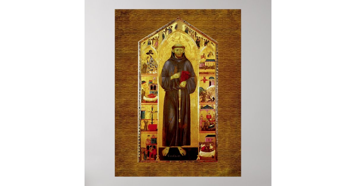 Saint Francis of Assisi Medieval Iconography Poster | Zazzle