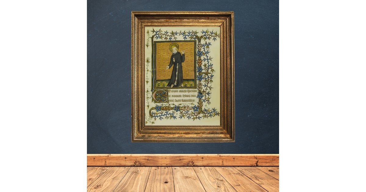 Saint Francis of Assisi Medieval Manuscript Poster | Zazzle