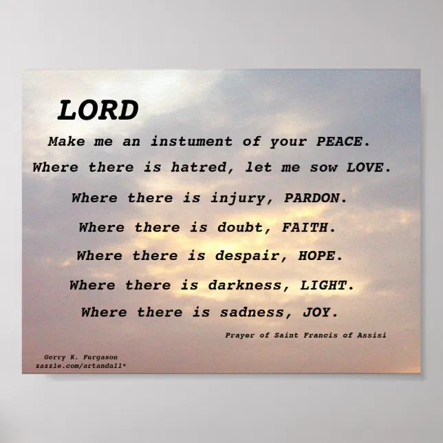 SAINT FRANCIS PRAYER POSTER | Zazzle