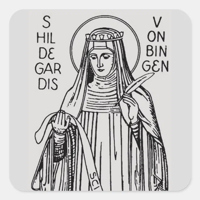 Saint Hildegard of Bingen Benedictine abbess Square Sticker | Zazzle