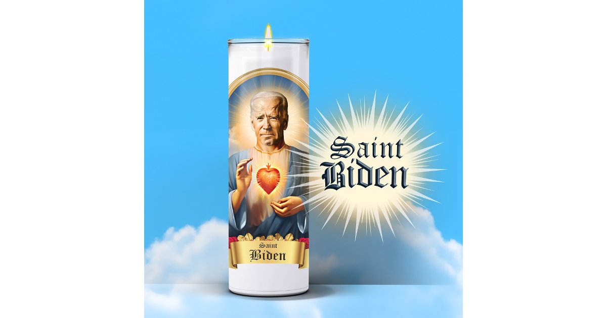 Saint Joe Biden Prayer Candle Sticker | Zazzle