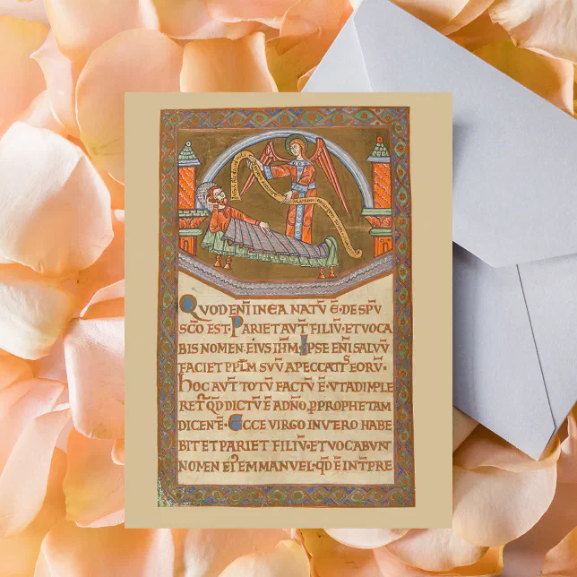 Saint Joseph Christmas Medieval Manuscript Postcard | Zazzle