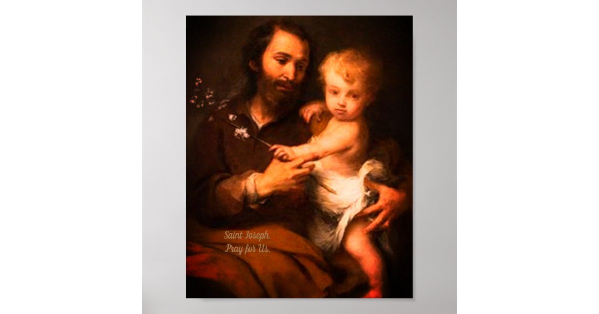 Saint Joseph with Christ Child Poster | Zazzle