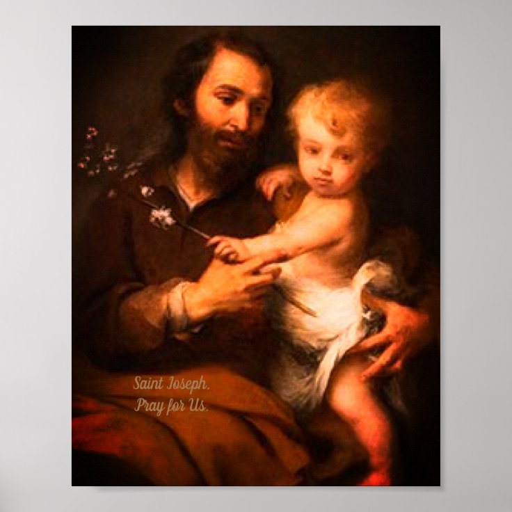 Saint Joseph with Christ Child Poster | Zazzle