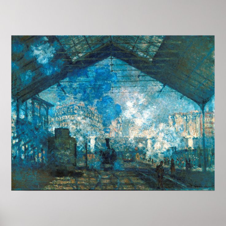 Saint Lazare Train Station by Claude Monet Poster | Zazzle