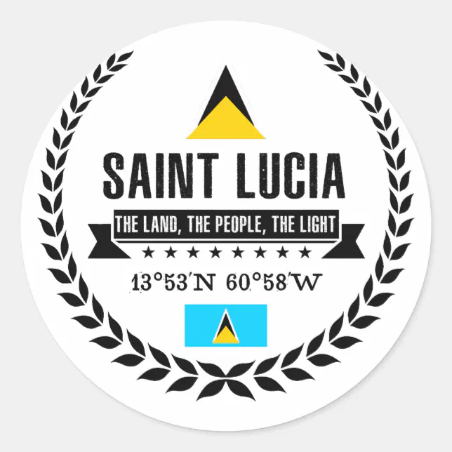 Saint Lucia Classic Round Sticker | Zazzle