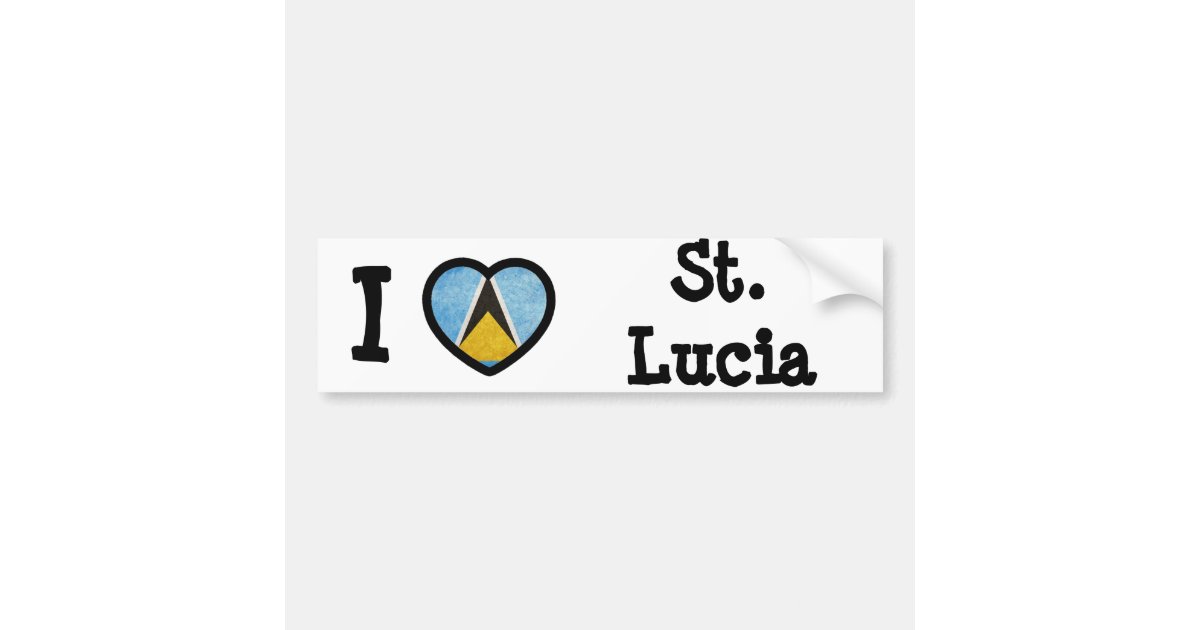 Saint Lucia Flag Bumper Sticker | Zazzle
