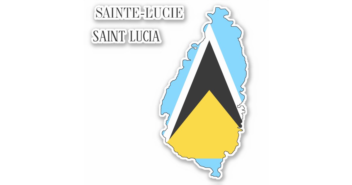 Saint Lucia Flag Charming Patriotic Map Sticker | Zazzle