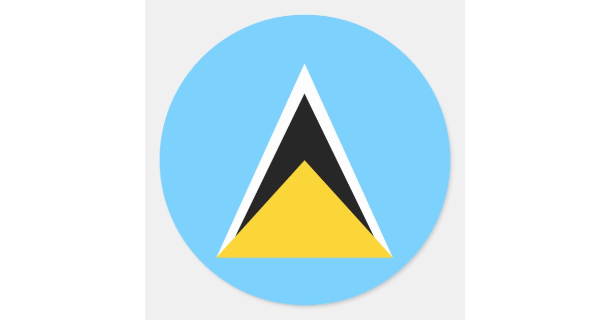 Saint Lucia Flag Classic Round Sticker | Zazzle