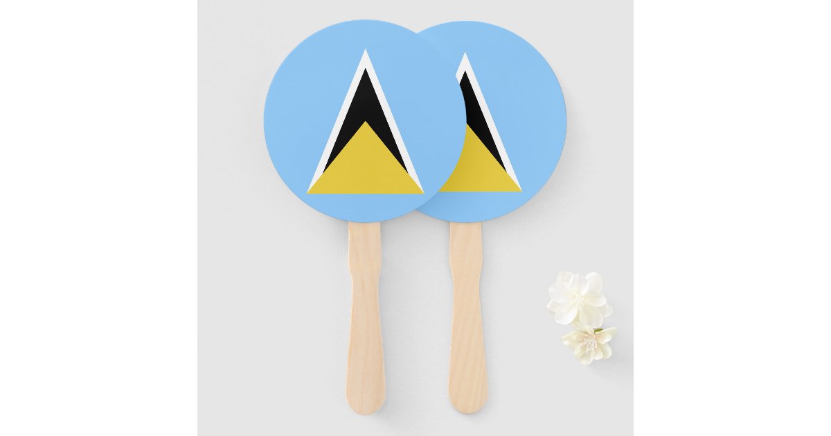 Saint Lucia flag Hand Fan | Zazzle