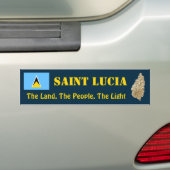 Saint Lucia Flag + Map Bumper Sticker | Zazzle