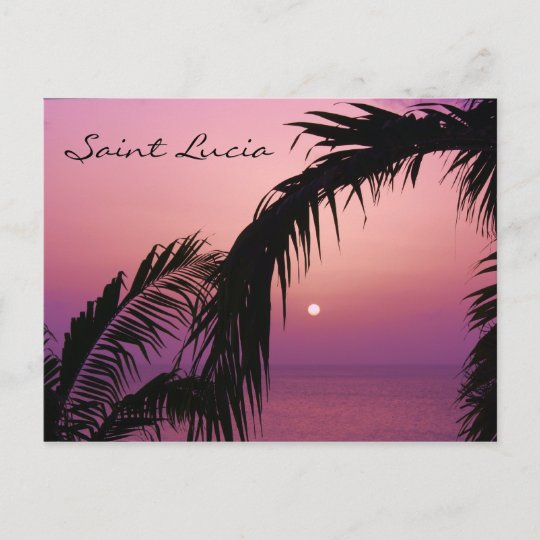 Saint Lucia Purple Paradise Sunset Postcard | Zazzle.com