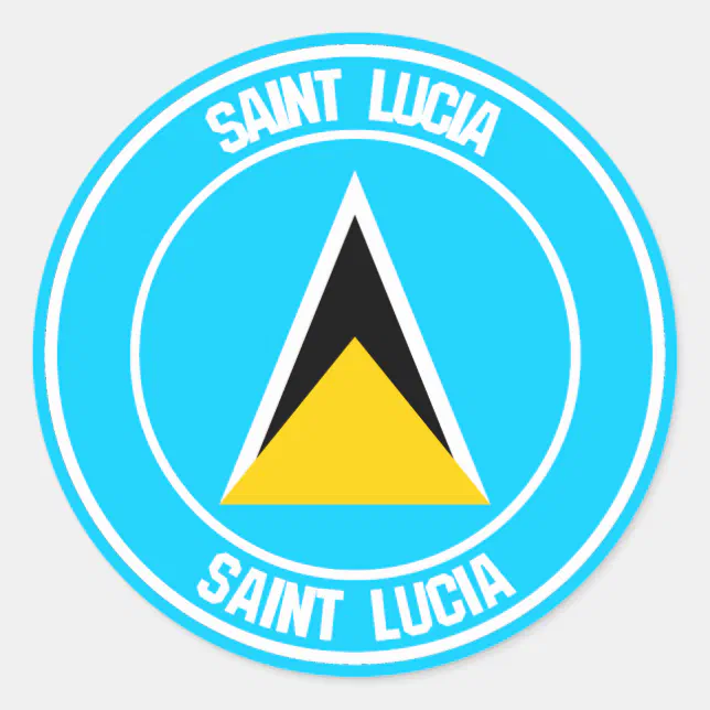 Saint Lucia Round Emblem Classic Round Sticker | Zazzle