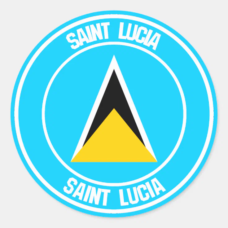 Saint Lucia Round Emblem Classic Round Sticker | Zazzle