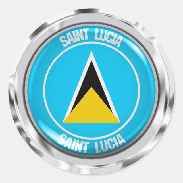 Saint Lucia Round Emblem Classic Round Sticker | Zazzle