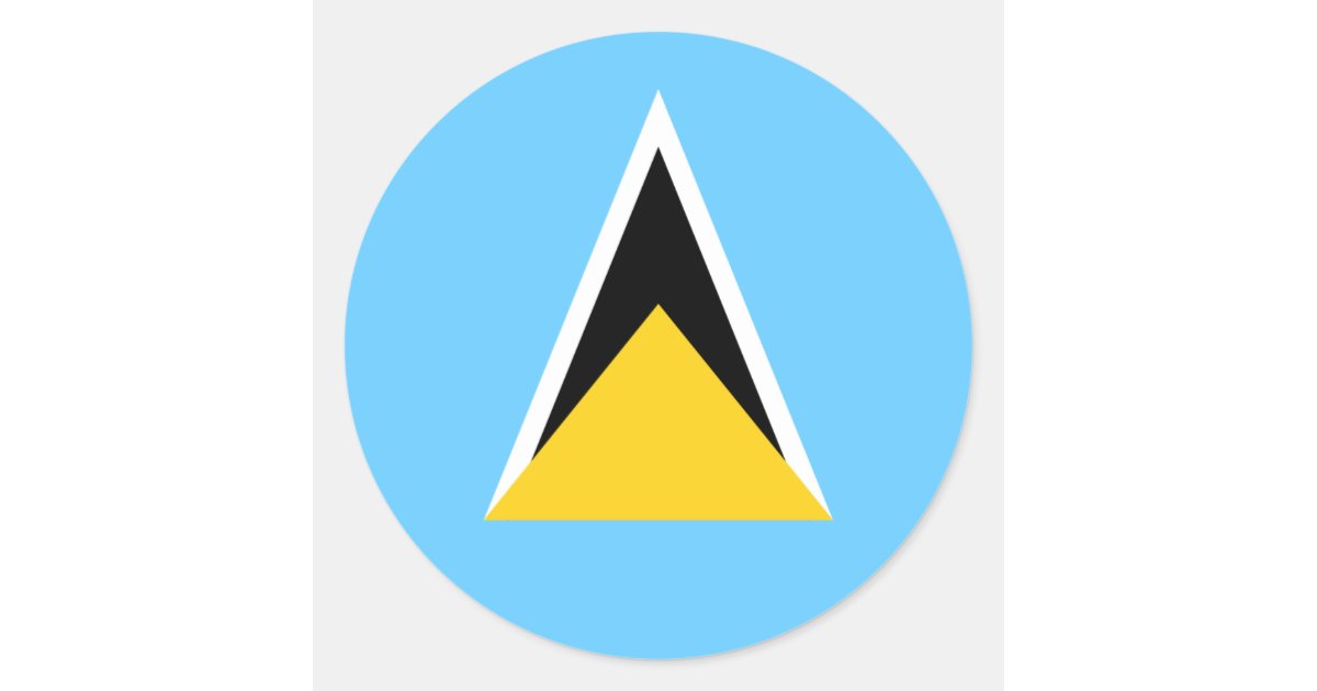 Saint Lucian Flag, Flag of Saint Lucia Classic Round Sticker | Zazzle