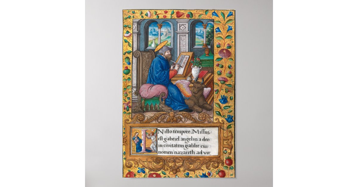 Saint Luke the Evangelist - Medieval Manuscript Poster | Zazzle