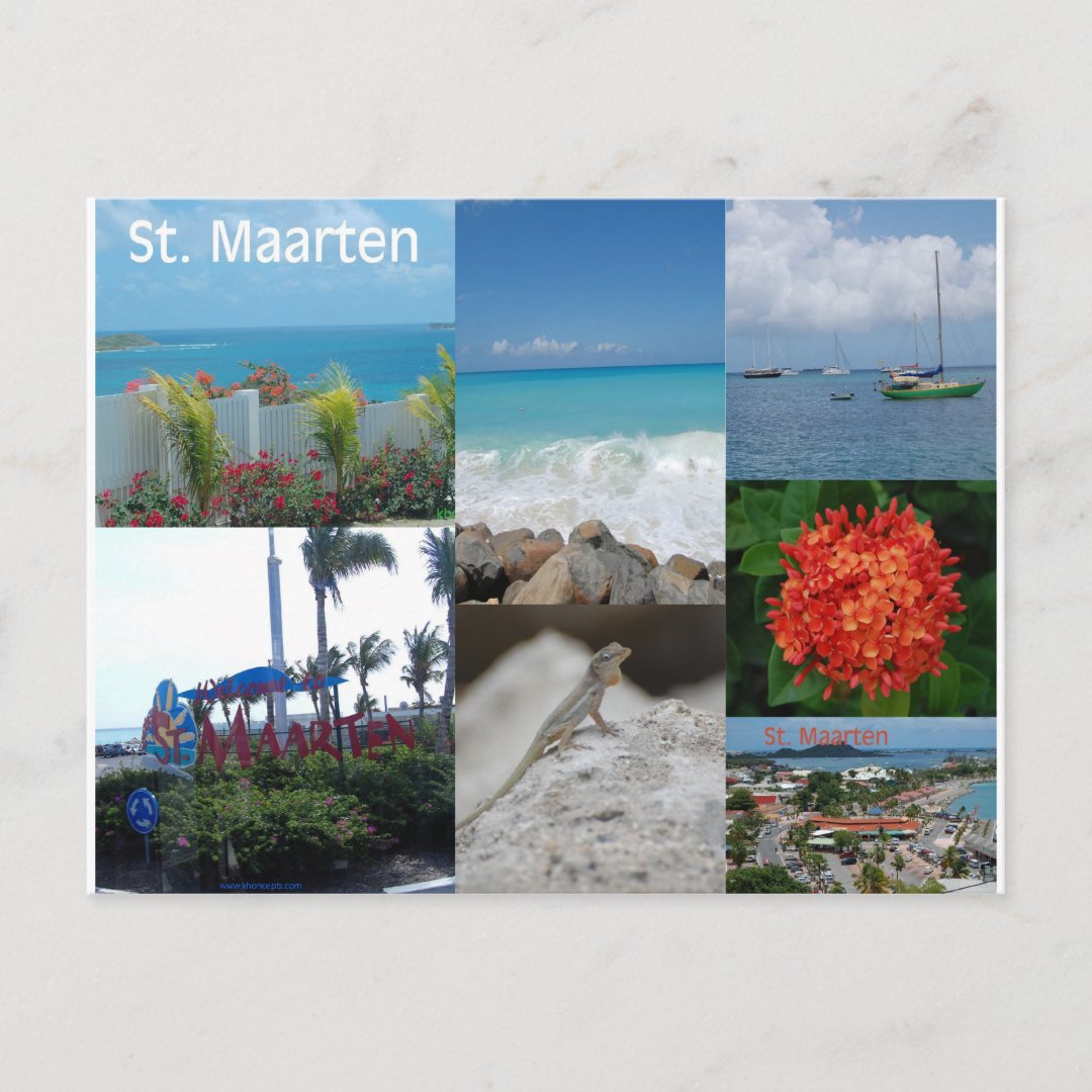 Saint Maarten Photo Collage by Khoncepts Postcard | Zazzle