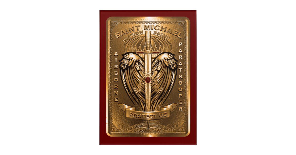 Saint Michael Patron Saint of Paratroopers Acrylic Print | Zazzle