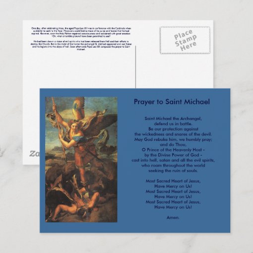 Saint Michael Prayer postcard | Zazzle