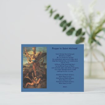 Saint Michael Prayer postcard | Zazzle