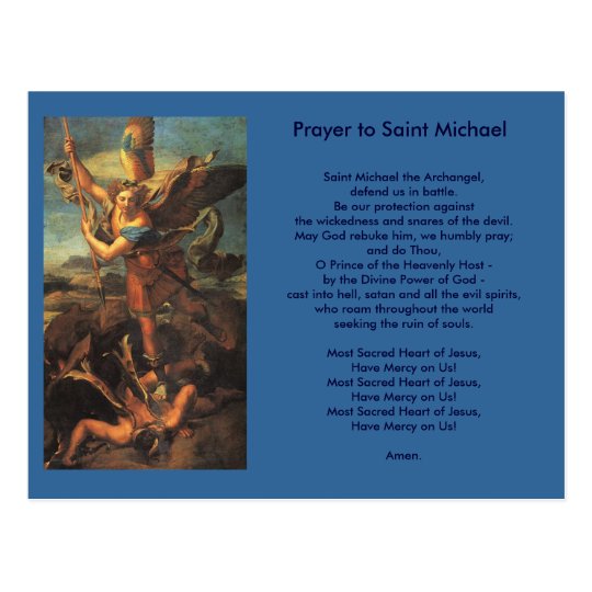 Saint Michael Prayer postcard | Zazzle.com