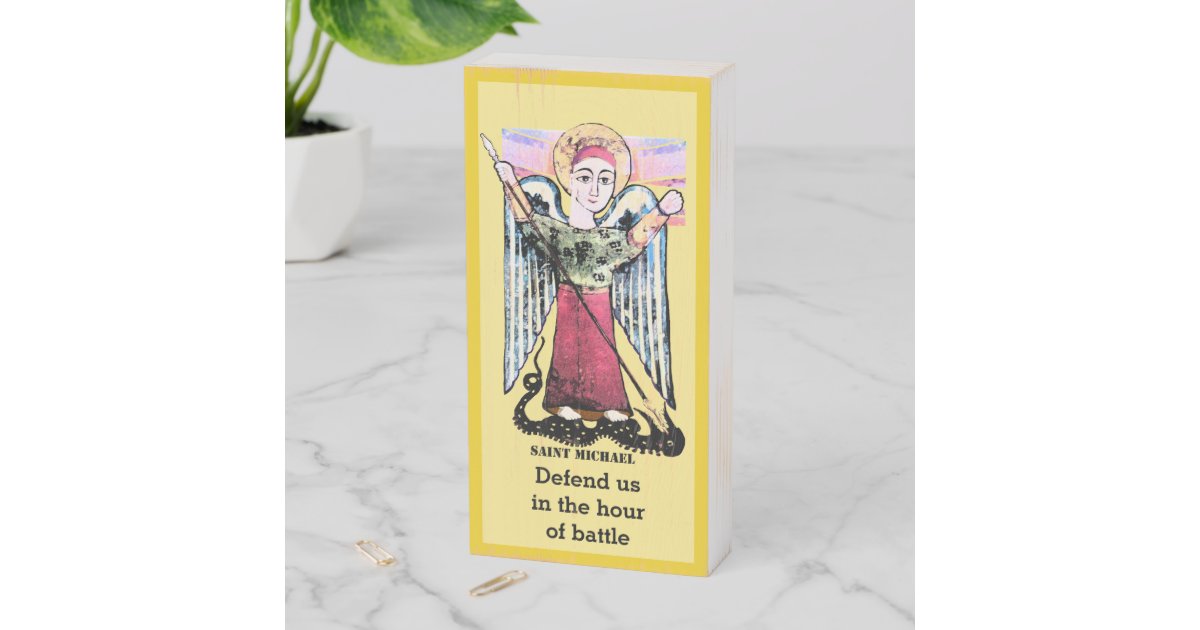 Saint Michael the archangel icon Wooden Box Sign | Zazzle
