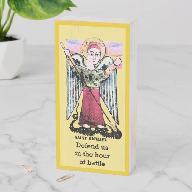 Saint Michael the archangel icon Wooden Box Sign | Zazzle