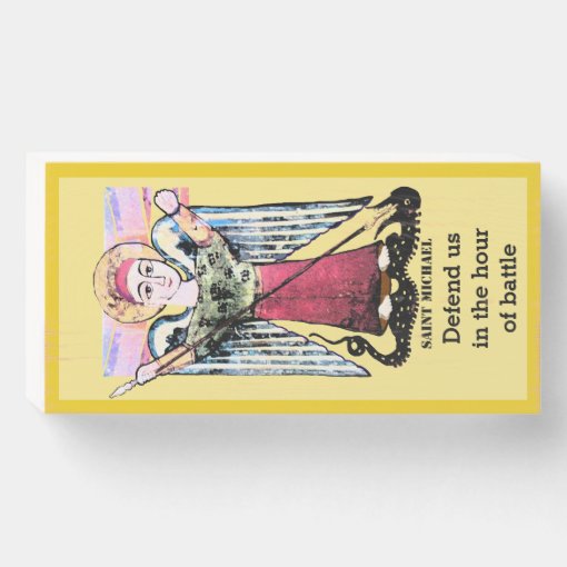 Saint Michael the archangel icon Wooden Box Sign | Zazzle