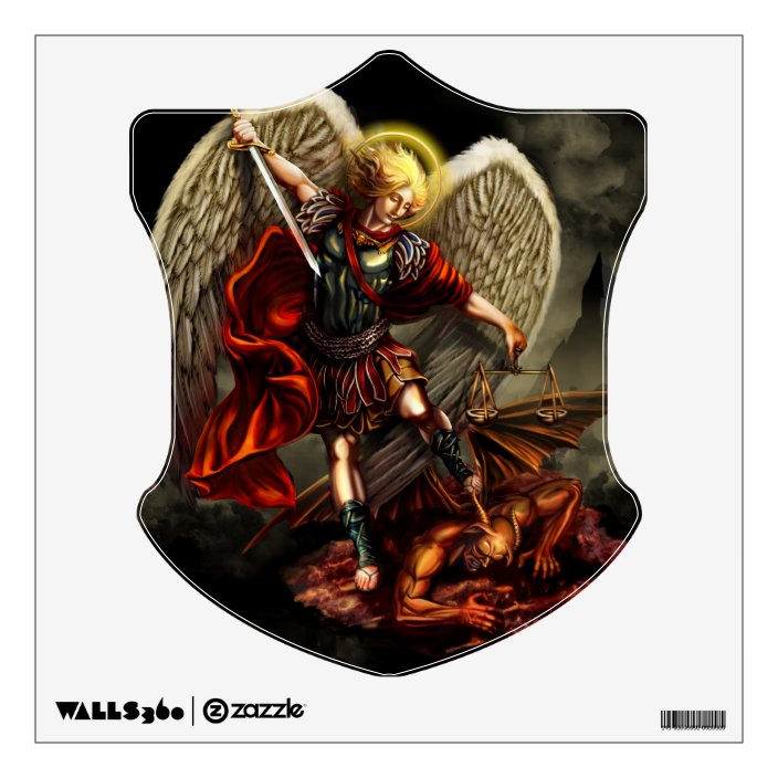 Saint Michael the Archangel Shield Wall Decal | Zazzle.com