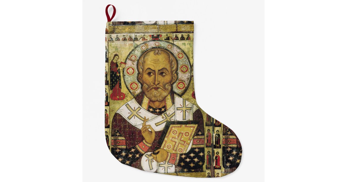 Saint Nicholas Icon Christmas Stocking | Zazzle