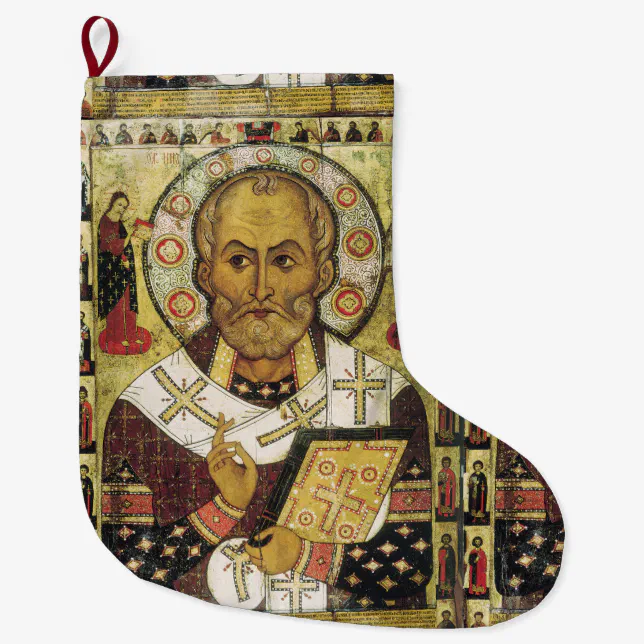 Saint Nicholas Icon Christmas Stocking | Zazzle