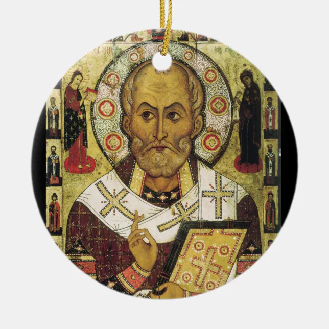 Saint Nicholas St. Nick Santa Russian Icon 1294 Ceramic Ornament | Zazzle