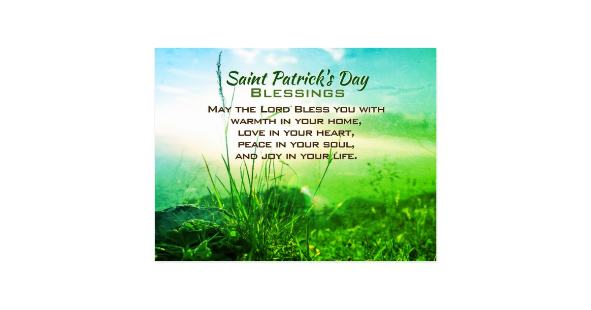 Saint Patrick's Day Blessings, Irish Prayer Postcard | Zazzle.com