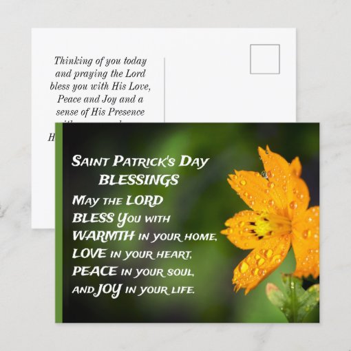Saint Patrick's Day Blessings Postcard | Zazzle