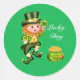 Saint Patrick's Day Lucky Leprechaun Classic Round Sticker | Zazzle