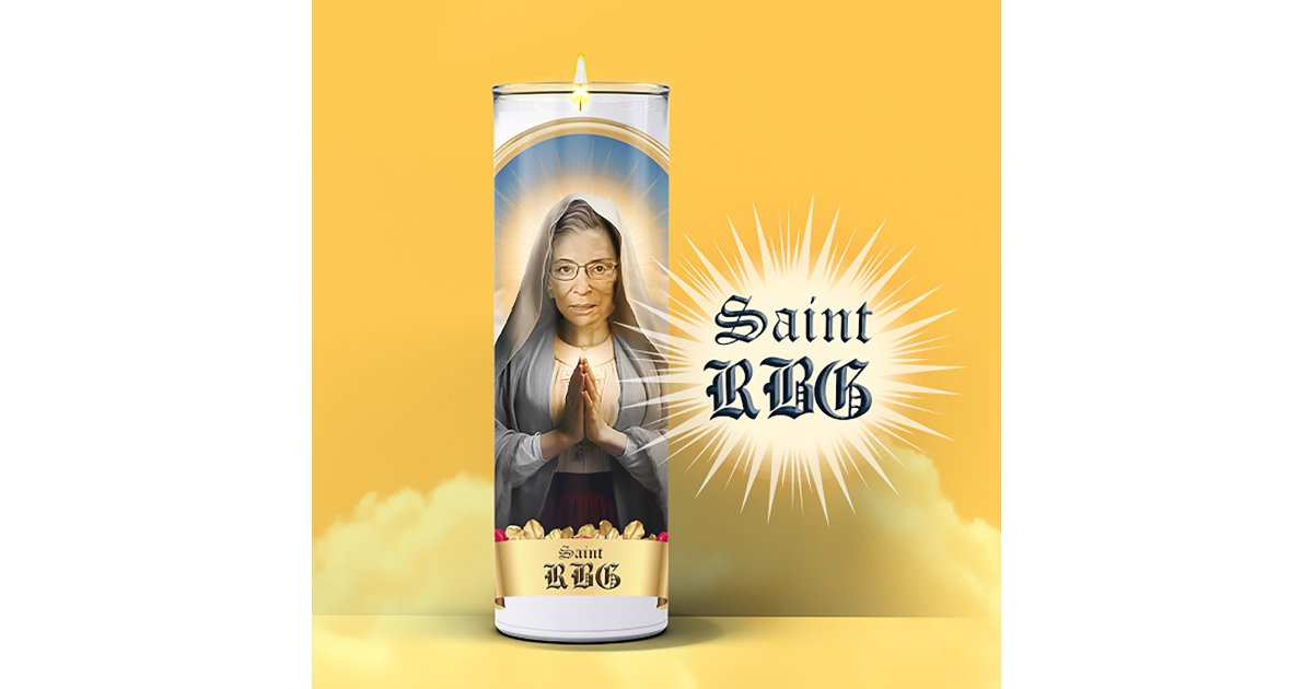Saint RBG Prayer Candle Sticker | Zazzle