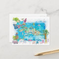 Saint Thomas USVI Illustrated Travel Map Postcard | Zazzle