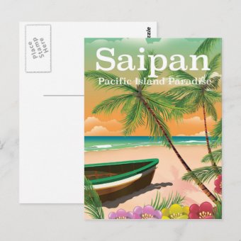 Saipan vintage style travel poster postcard | Zazzle