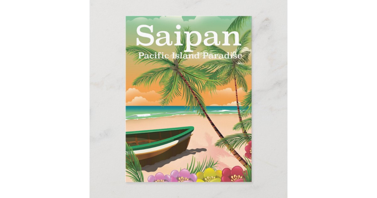 Saipan vintage style travel poster postcard | Zazzle