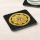 Sakai Mon Japanese samurai clan faux gold on black Beverage Coaster ...