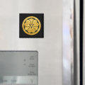 Sakai Mon Japanese samurai clan faux gold on black Magnet | Zazzle
