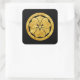 Sakai Mon Japanese samurai faux gold on black Square Sticker | Zazzle