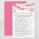 Sakura branch Nursery Rhyme Quiz baby shower game | Zazzle