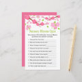 Sakura branch Nursery Rhyme Quiz baby shower game | Zazzle