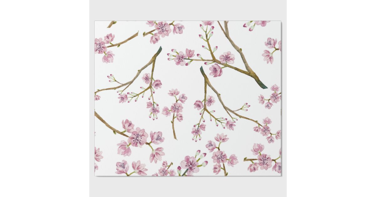 Sakura Cherry Blossom Print Wrapping Paper | Zazzle