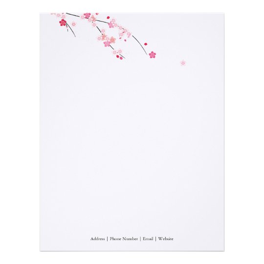 Sakura Cherry Blossoms Letterhead | Zazzle.com
