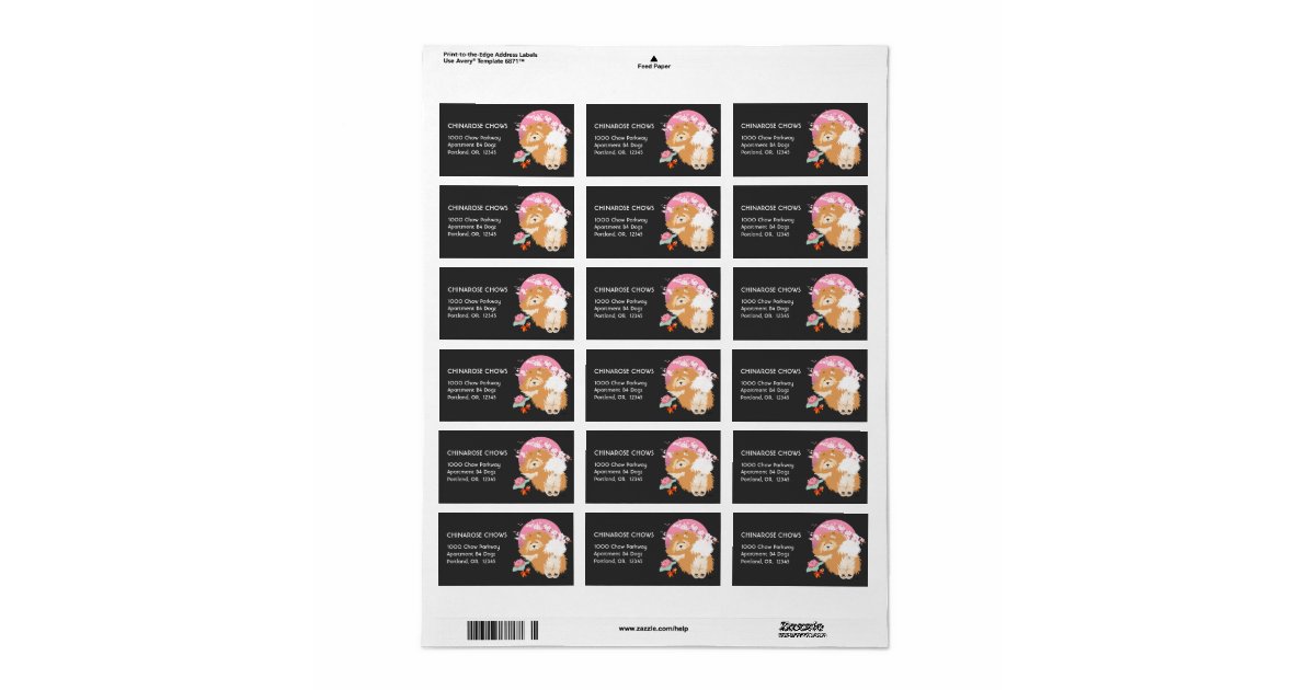 SAKURA - Chow Address labels customize | Zazzle