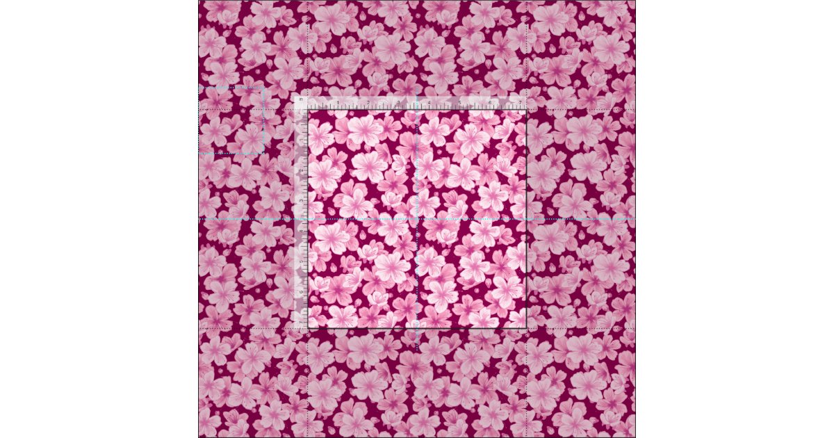 Sakura Flower Illustration Fabric | Zazzle