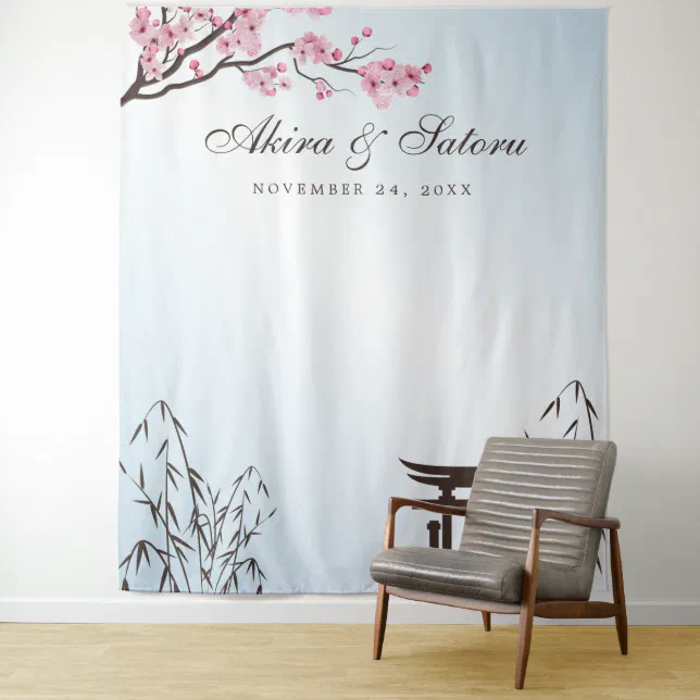 Sakura Japanese Cherry Blossom Asia Photo Backdrop | Zazzle
